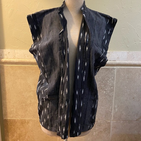 picante | Jackets & Coats | Vtg 9s Picante Tucson Aztec Navy Kimono Vest Cardigan Size Os | Poshmark